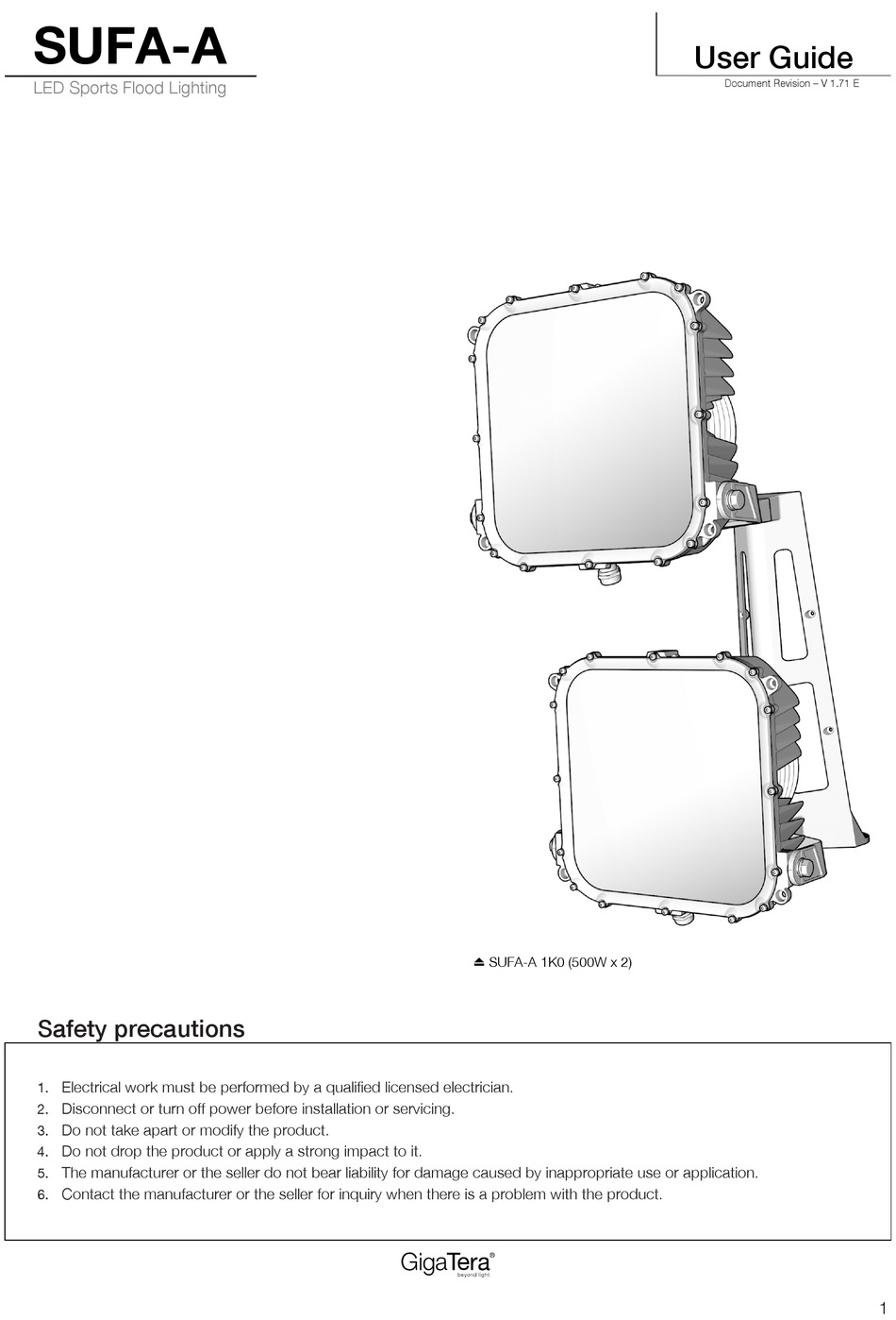 GIGATERA SUFA-A USER MANUAL Pdf Download | ManualsLib