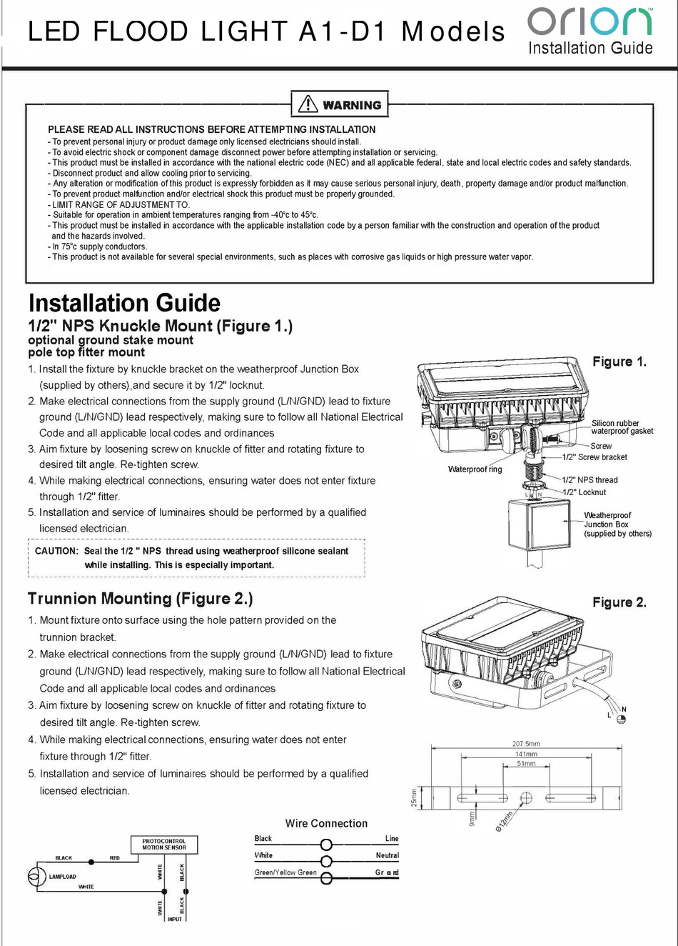 ORION A1 INSTALLATION MANUAL Pdf Download | ManualsLib
