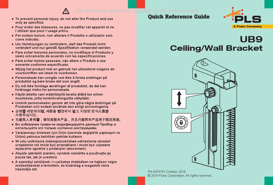 FLUKE PLS UB9 QUICK REFERENCE MANUAL Pdf Download | ManualsLib