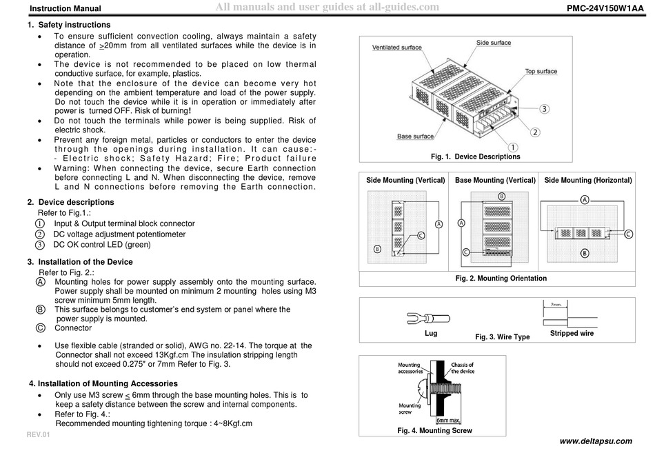DELTA PMC-24V150W1AA INSTRUCTION MANUAL Pdf Download | ManualsLib