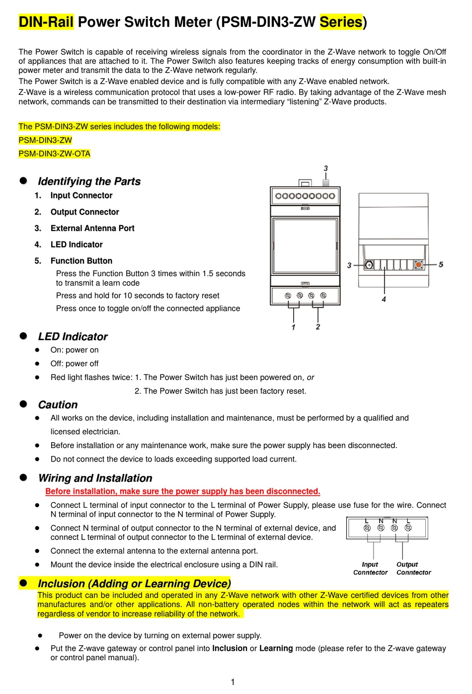 VESTA DIN-RAIL PSM-DIN3-ZW SERIES QUICK START MANUAL Pdf Download | ManualsLib