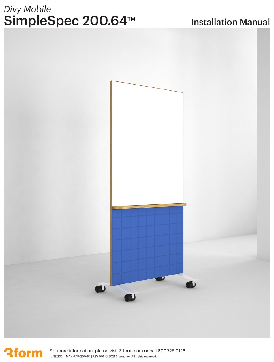 3FORM SIMPLESPEC 200.64 INSTALLATION MANUAL Pdf Download | ManualsLib