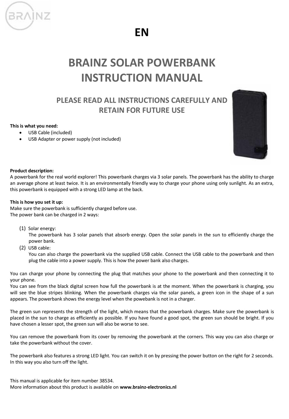 BRAINZ 38534 INSTRUCTION MANUAL Pdf Download | ManualsLib