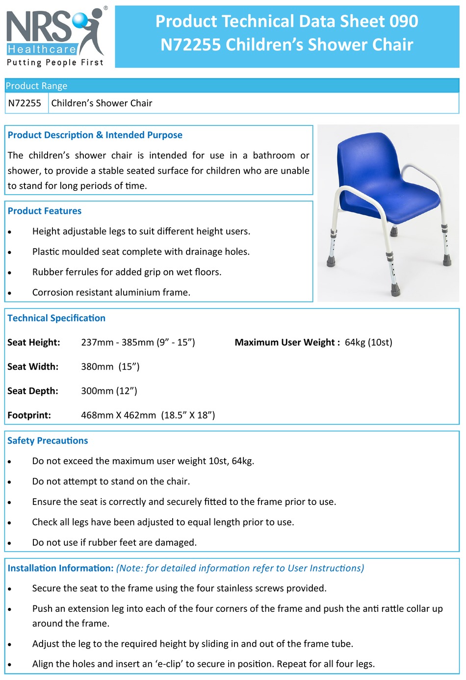 NRS N72255 TECHNICAL DATA SHEET Pdf Download | ManualsLib