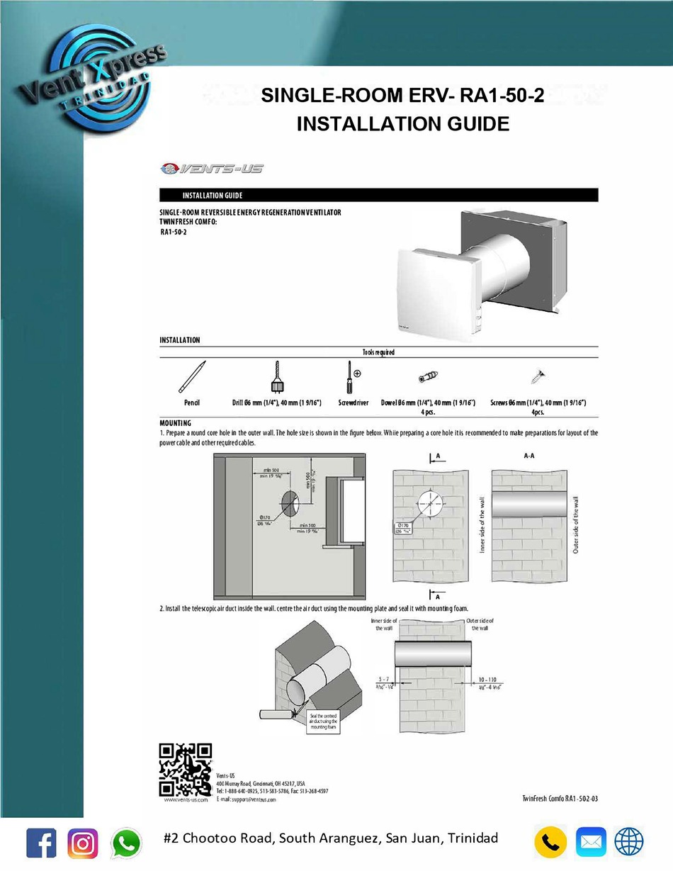 VENT XPRESS RA1-50-2 INSTALLATION MANUAL Pdf Download | ManualsLib