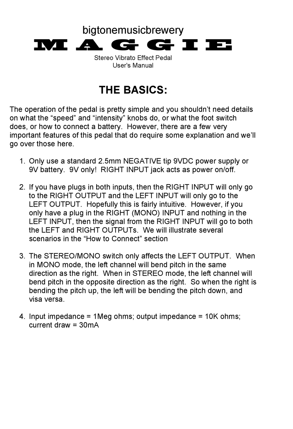 BIGTONEMUSICBREWERY MAGGIE USER MANUAL Pdf Download | ManualsLib