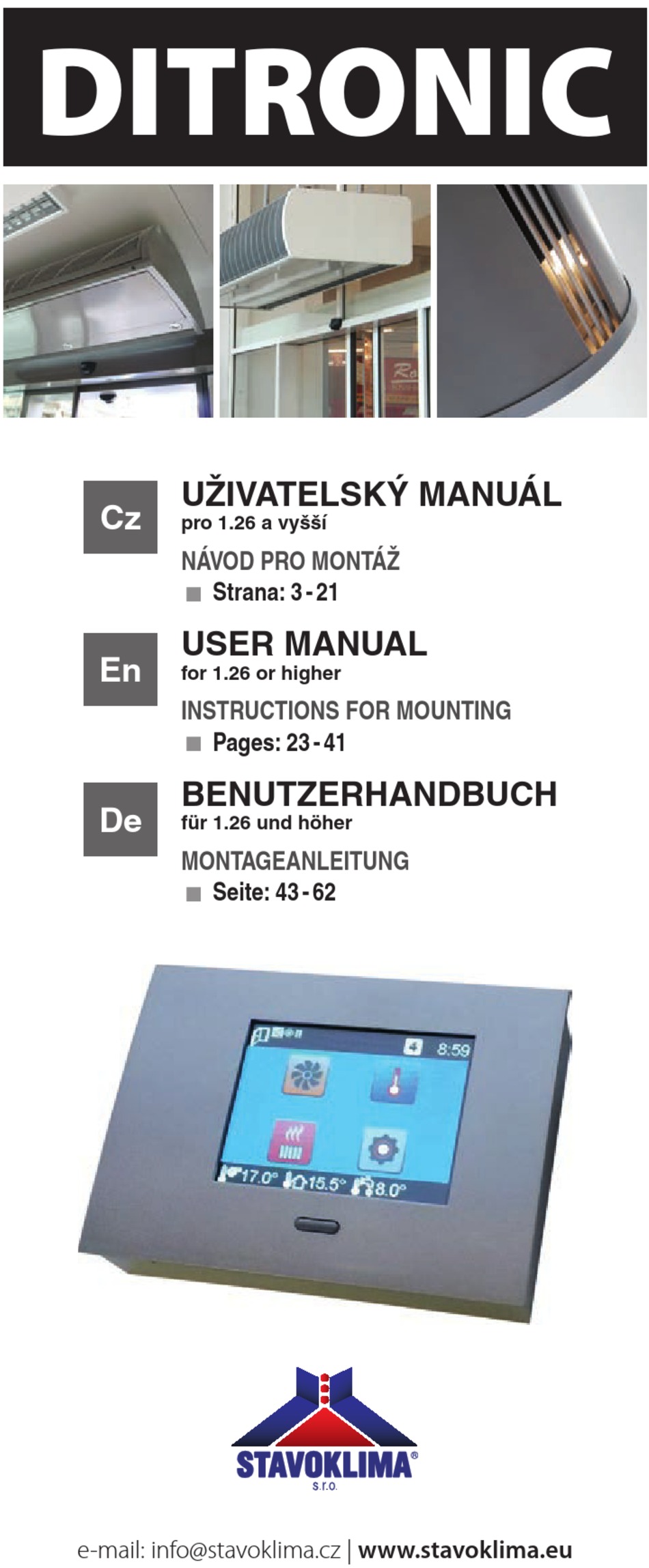 STAVOKLIMA DITRONIC USER MANUAL Pdf Download | ManualsLib