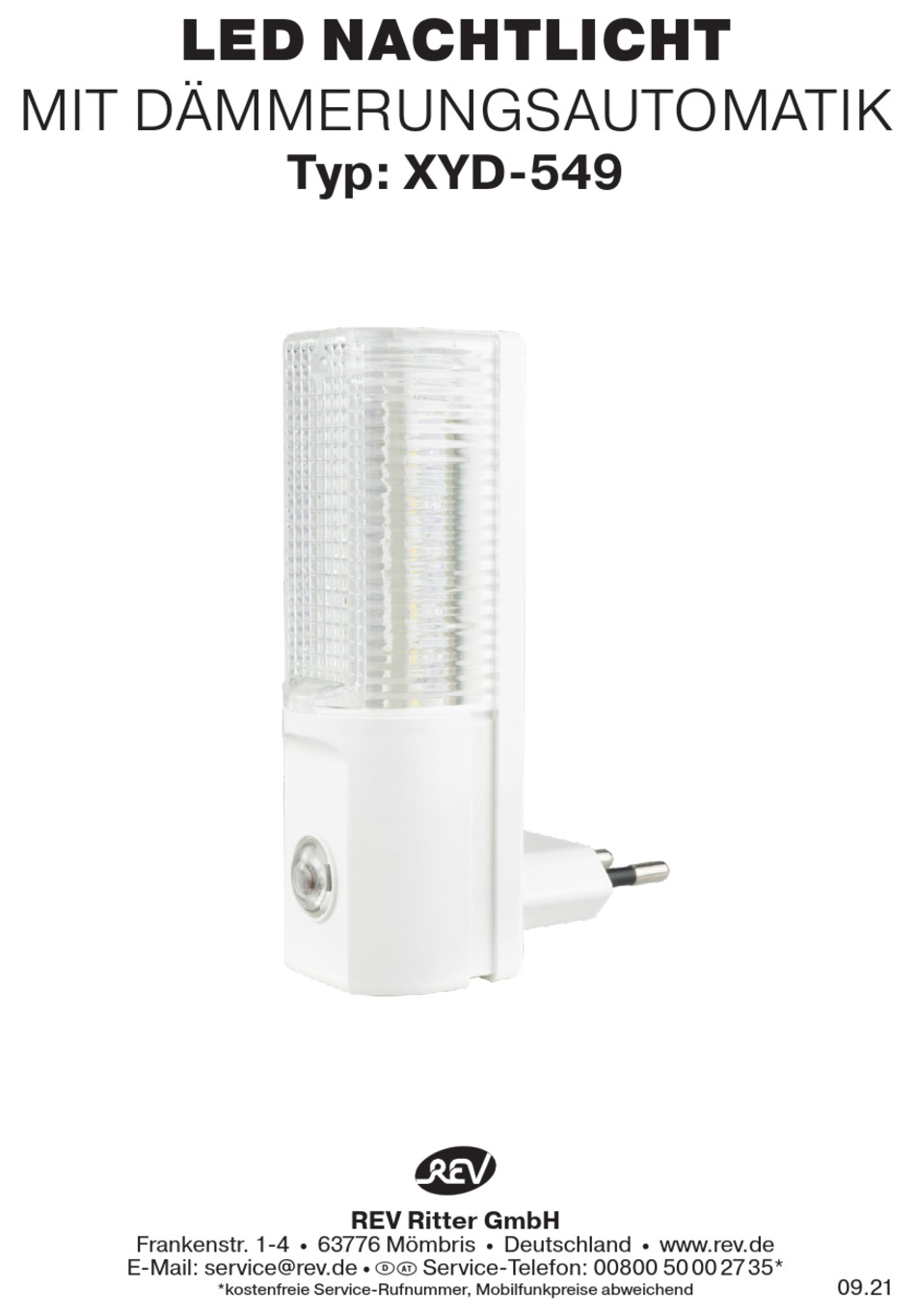 REV RITTER XYD-549 ASSEMBLY AND OPERATING INSTRUCTIONS MANUAL Pdf ...