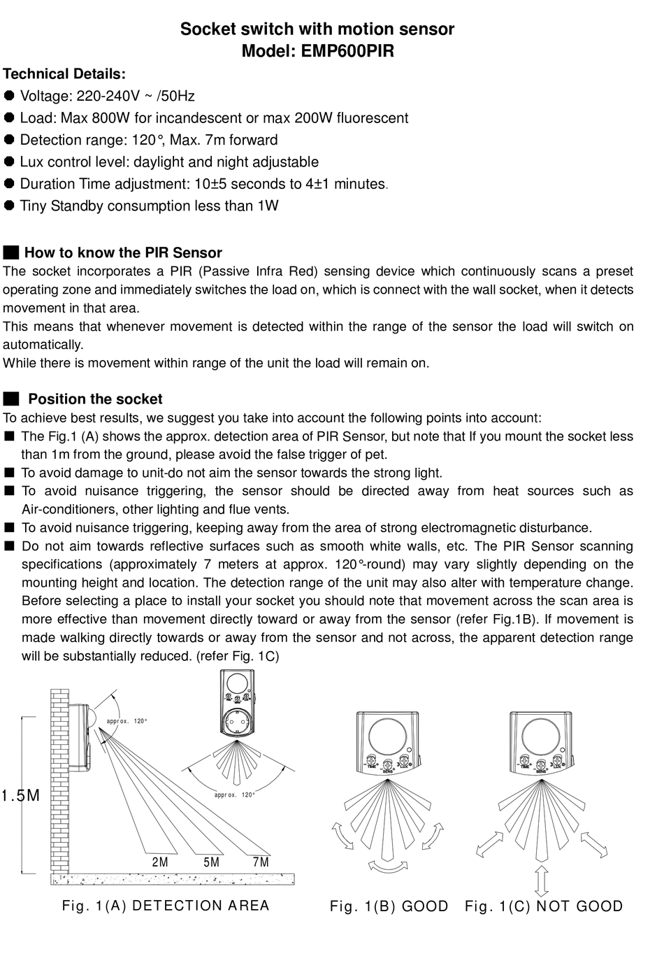 OPAL EMP600PIR MANUAL Pdf Download | ManualsLib