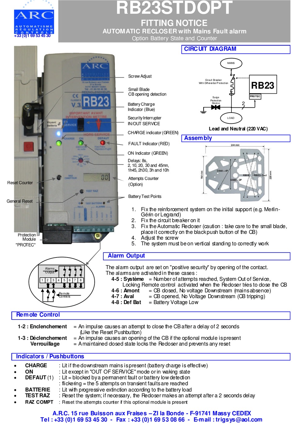 ARC RB23STDOPT QUICK START MANUAL Pdf Download | ManualsLib