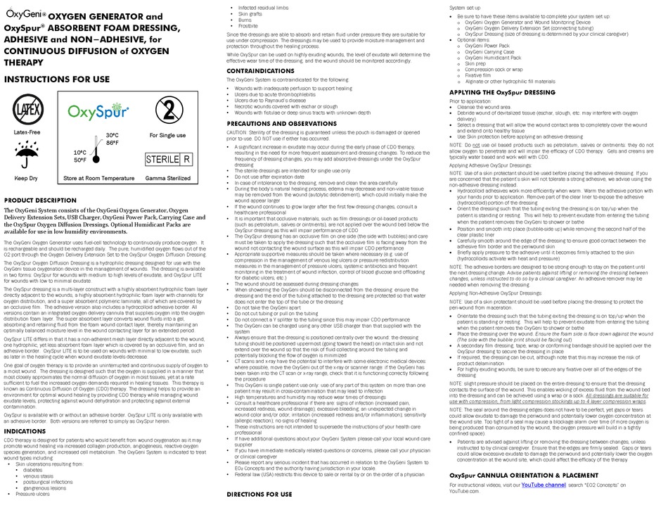 EO2 CONCEPTS OXYGENI INSTRUCTIONS FOR USE Pdf Download | ManualsLib