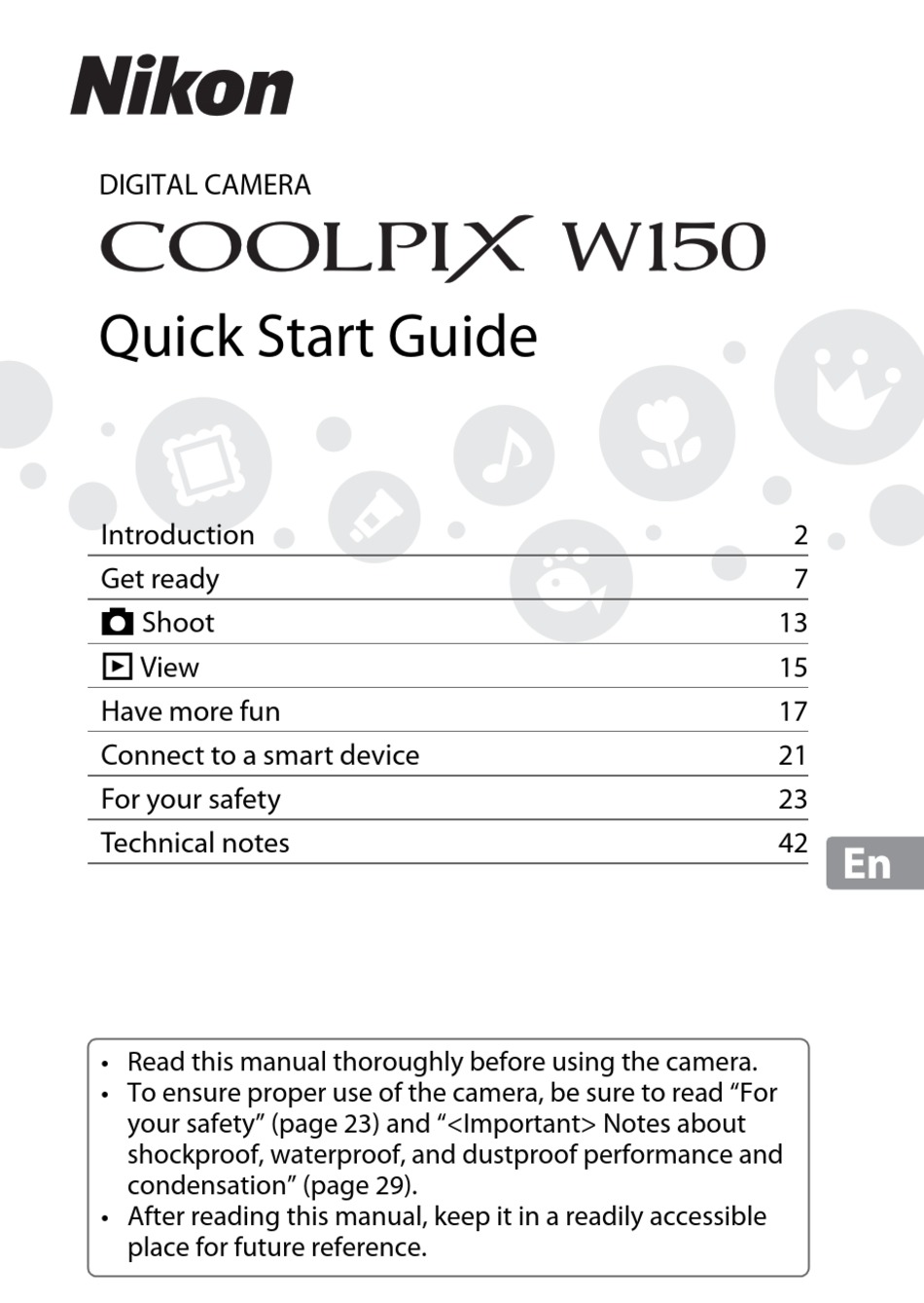 NIKON VQA110AA QUICK START MANUAL Pdf Download | ManualsLib