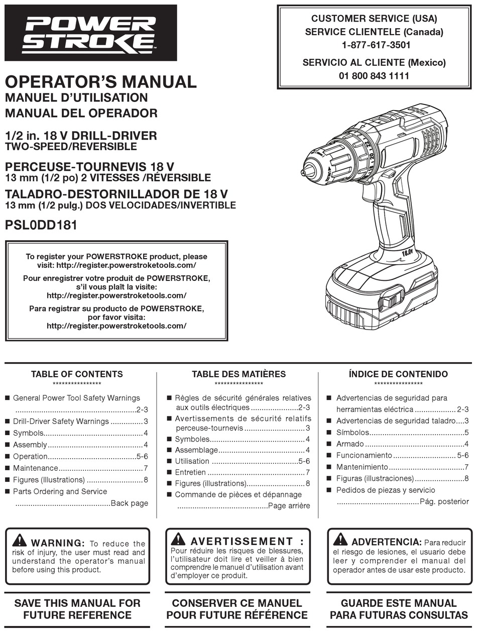 POWERSTROKE PSL0DD181 OPERATOR'S MANUAL Pdf Download | ManualsLib