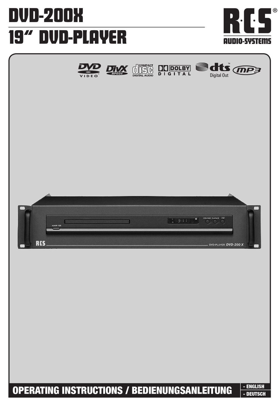 RCS DVD-200X OPERATING INSTRUCTIONS MANUAL Pdf Download | ManualsLib