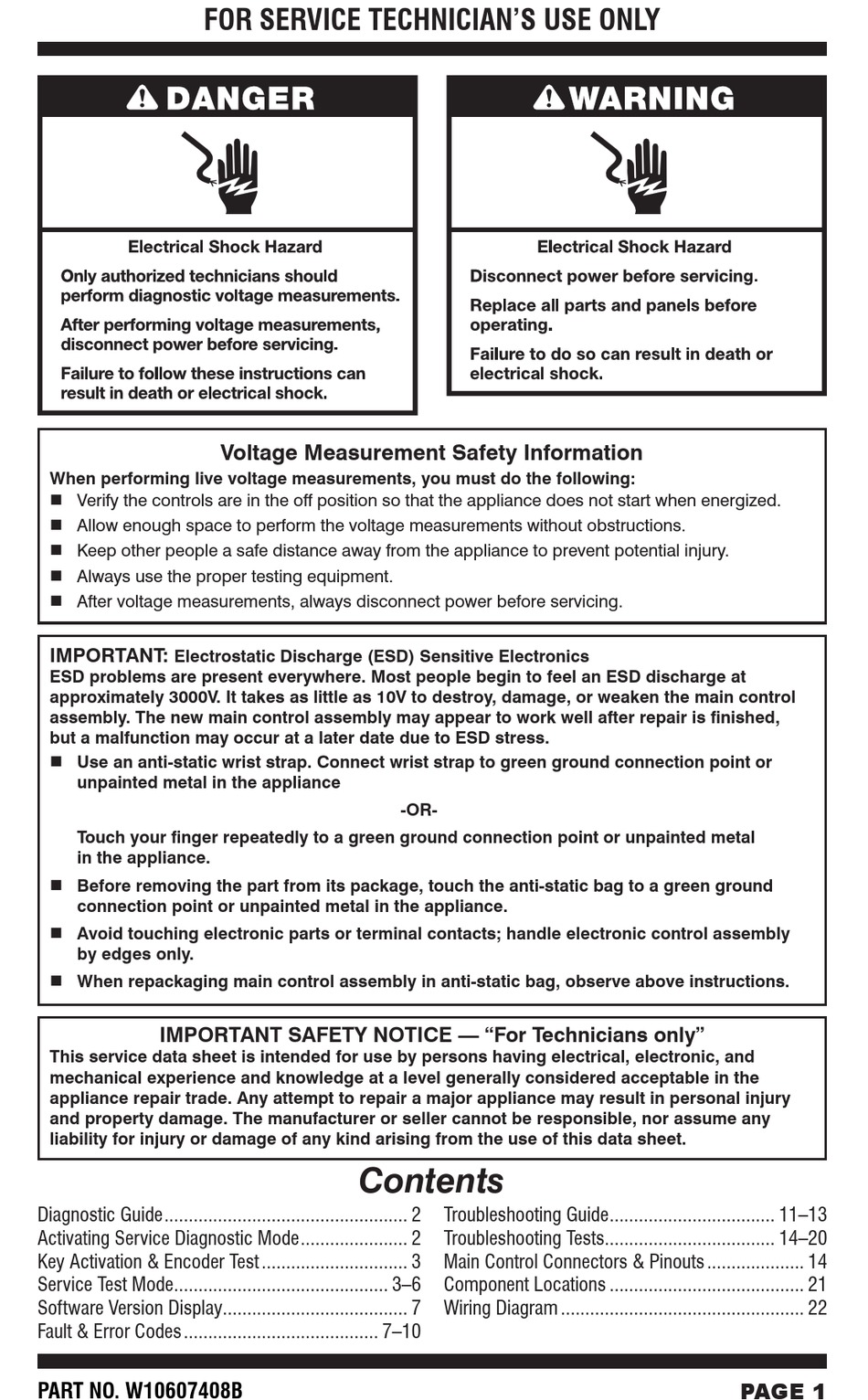 WHIRLPOOL W10607408B MANUAL Pdf Download | ManualsLib