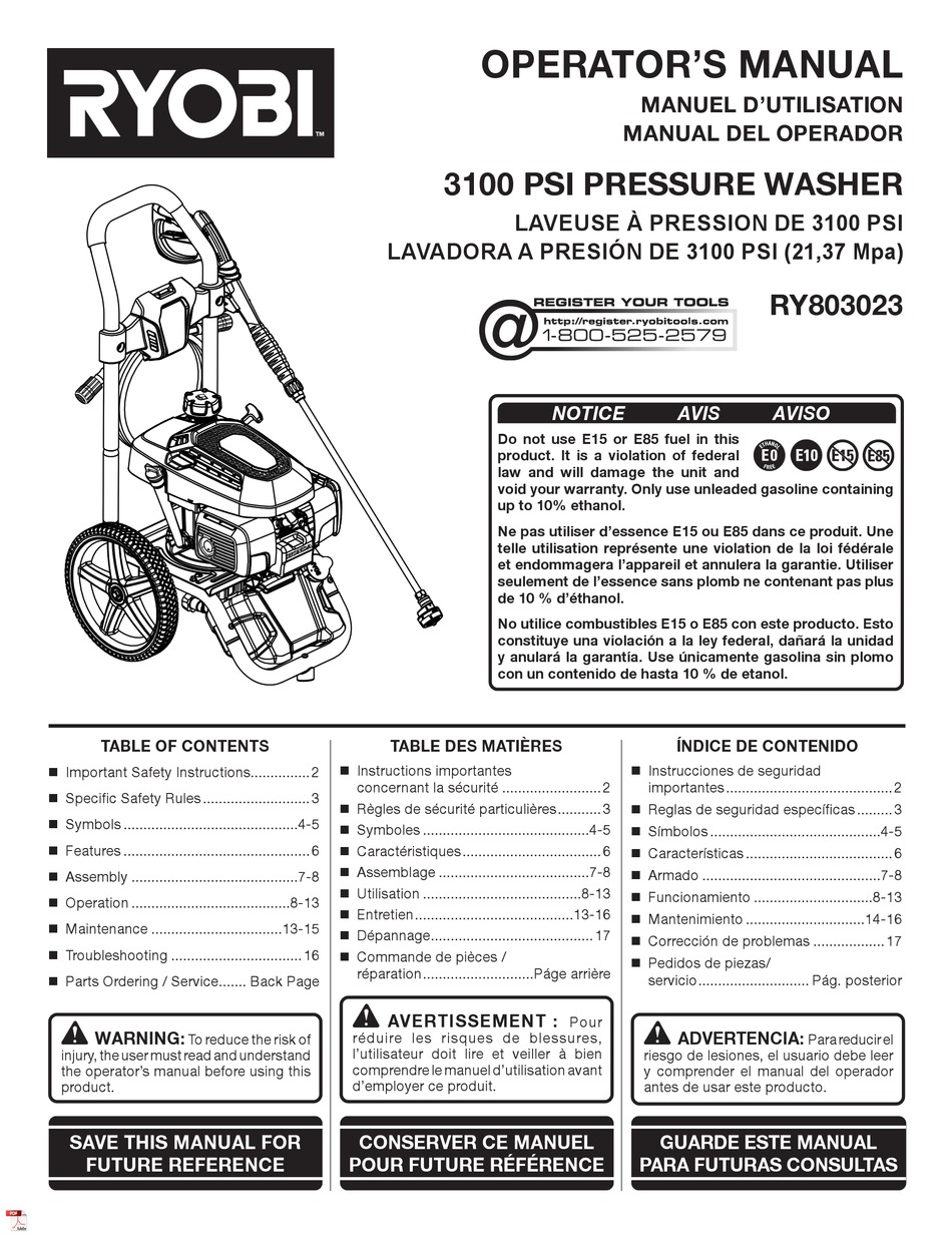 RYOBI RY803023 OPERATOR S MANUAL Pdf Download ManualsLib RYOBI RY803023 OPERATOR S MANUAL Pdf Download ManualsLib