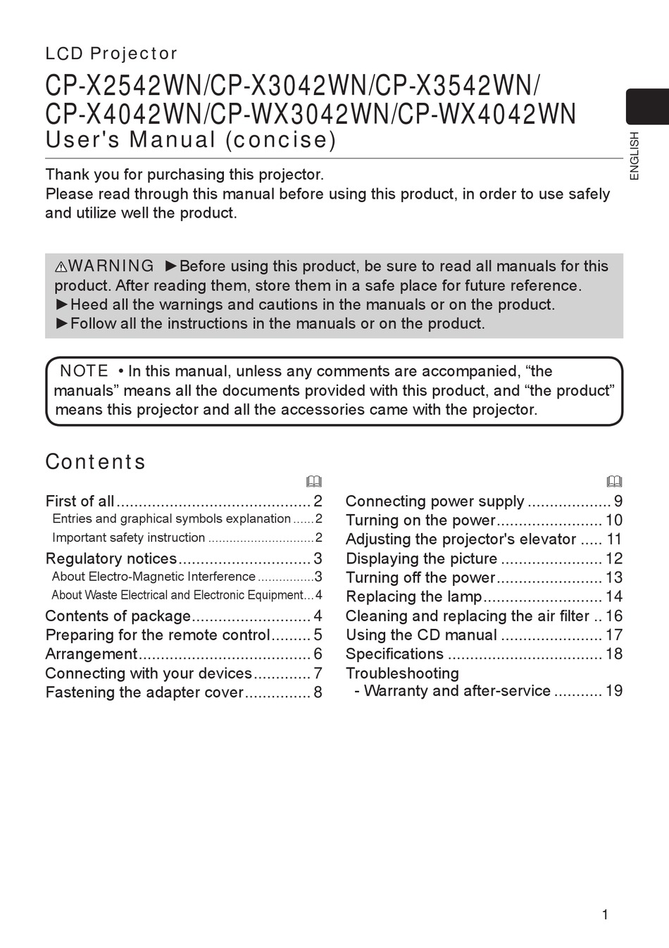 HITACHI CP-X2542WN USER MANUAL Pdf Download | ManualsLib