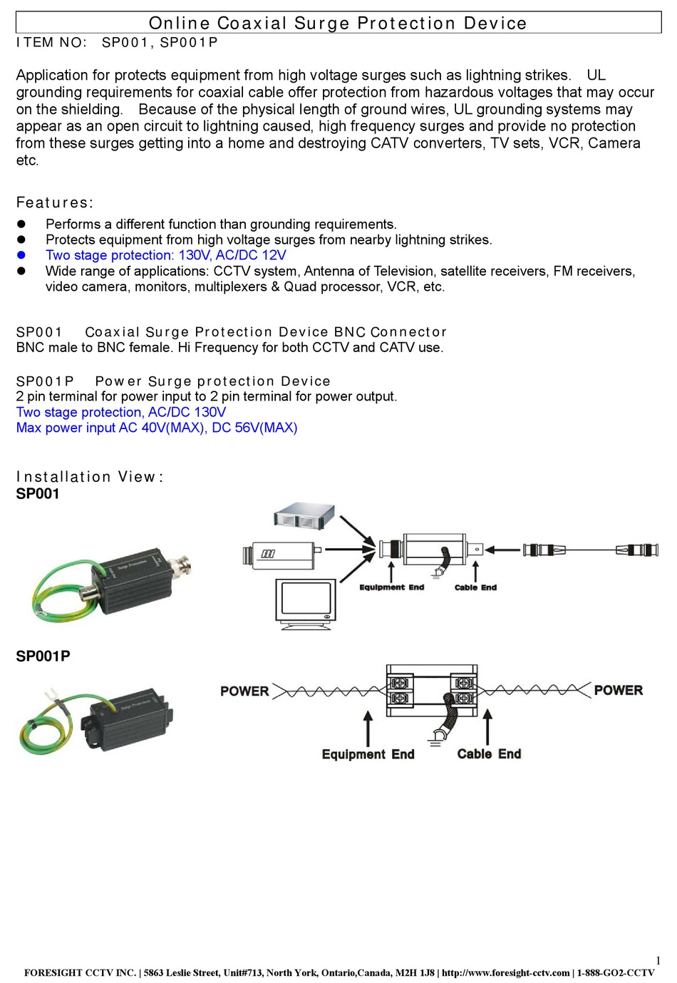 FORESIGHT SP001 QUICK START MANUAL Pdf Download | ManualsLib