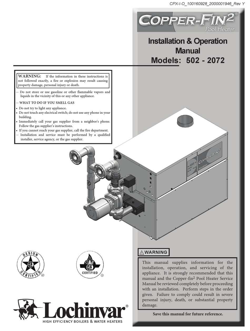 LOCHINVAR 502-2072 INSTALLATION & OPERATION MANUAL Pdf Download ...