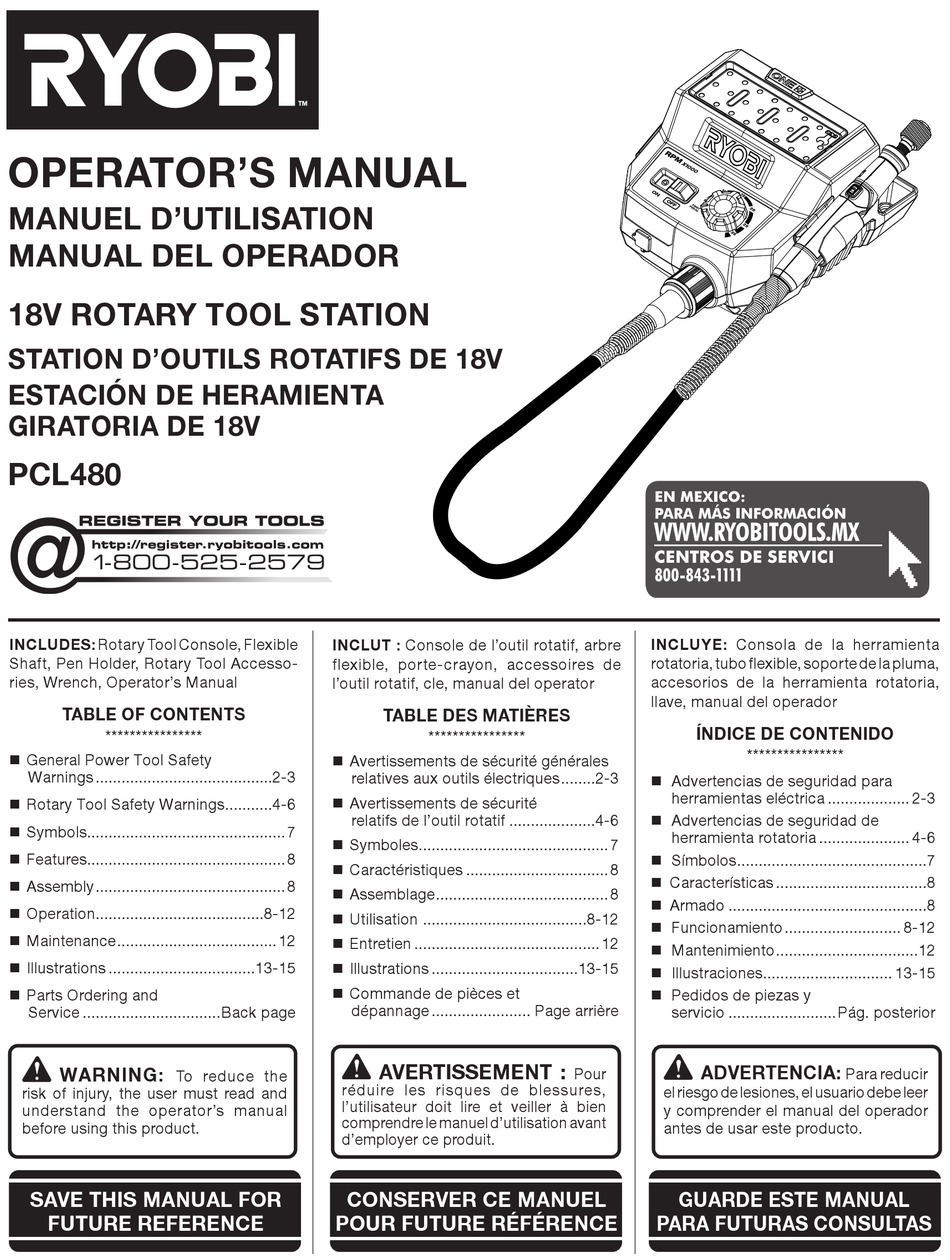 RYOBI PCL480 OPERATOR'S MANUAL Pdf Download | ManualsLib