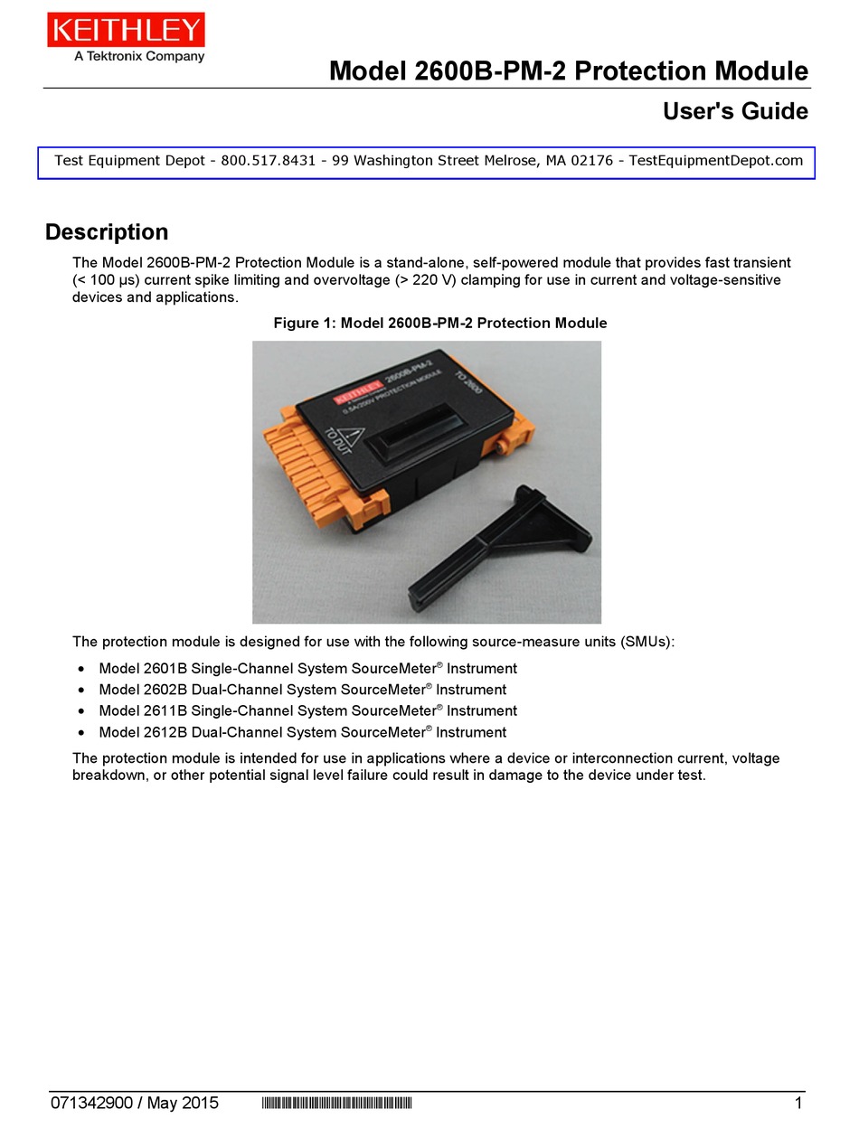 TEKTRONIX KEITHLEY 2600B-PM-2 USER MANUAL Pdf Download | ManualsLib