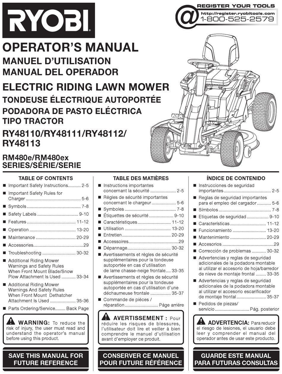 RYOBI RY48113 OPERATOR'S MANUAL Pdf Download | ManualsLib