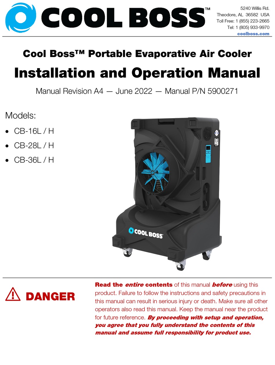 COOL BOSS CB-16L INSTALLATION AND OPERATION MANUAL Pdf Download ...