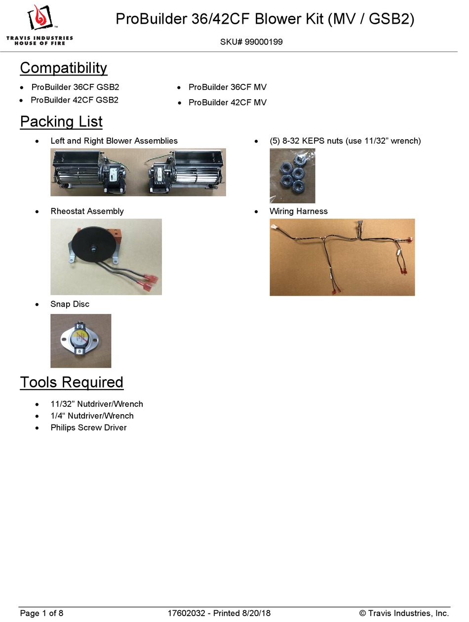 TRAVIS INDUSTRIES PROBUILDER 36CF GSB2 MANUAL Pdf Download | ManualsLib