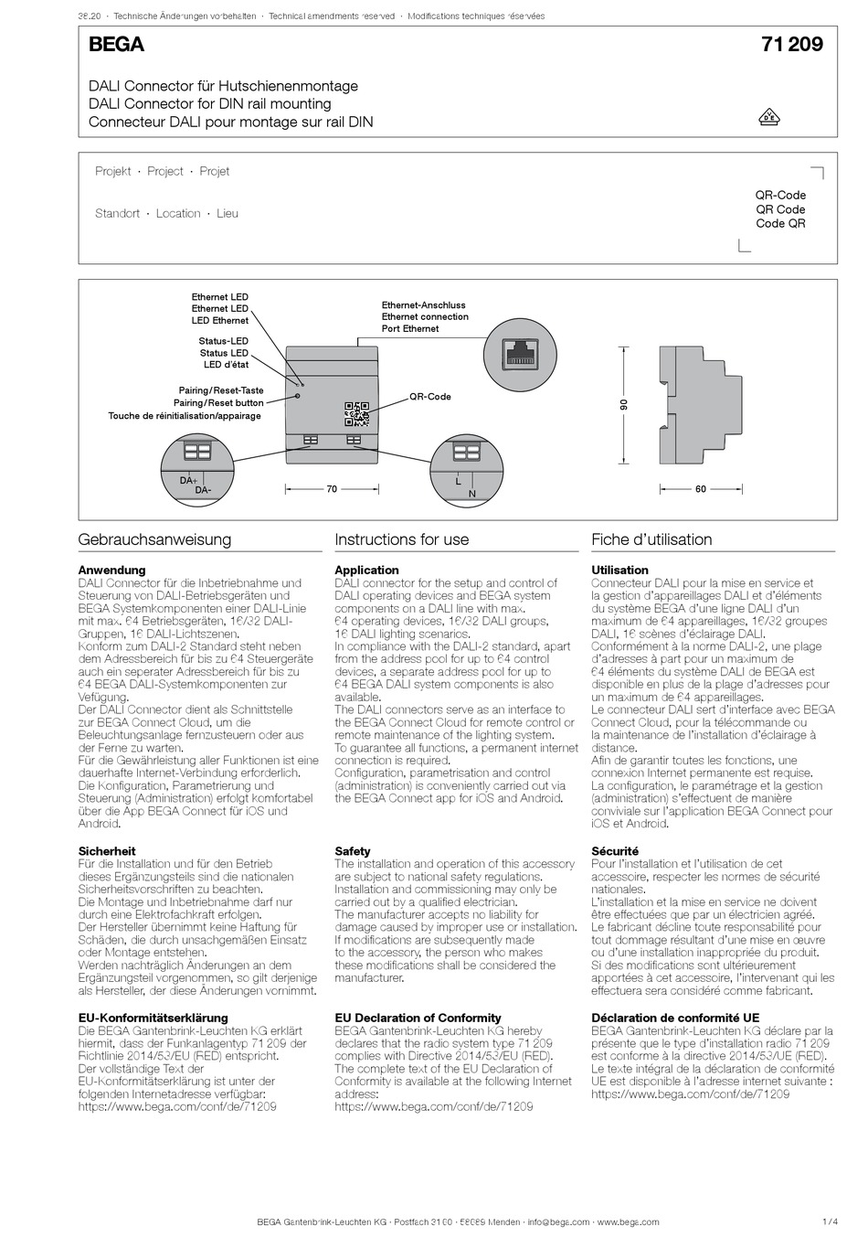 BEGA 71 209 MANUAL Pdf Download | ManualsLib