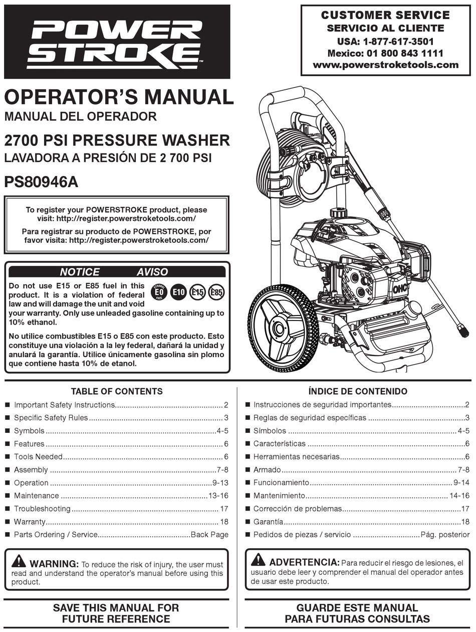 POWER STROKE PS80946A OPERATOR'S MANUAL Pdf Download | ManualsLib
