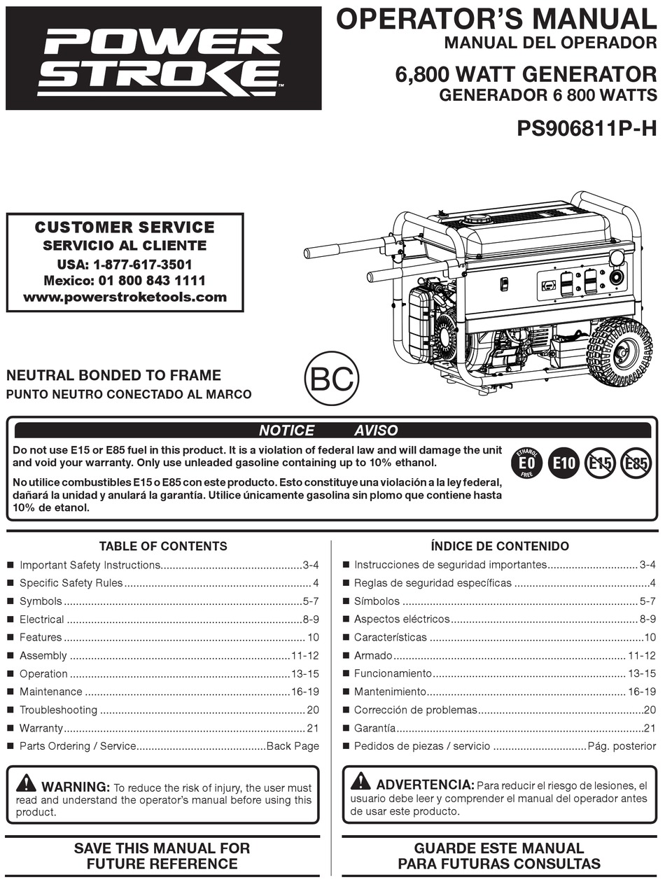 POWER STROKE PS906811P-H OPERATOR'S MANUAL Pdf Download | ManualsLib