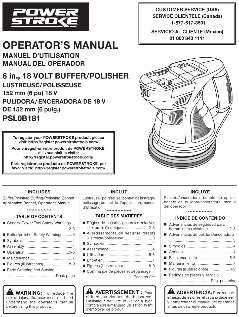 POWER STROKE PSL0B181 OPERATOR'S MANUAL Pdf Download | ManualsLib