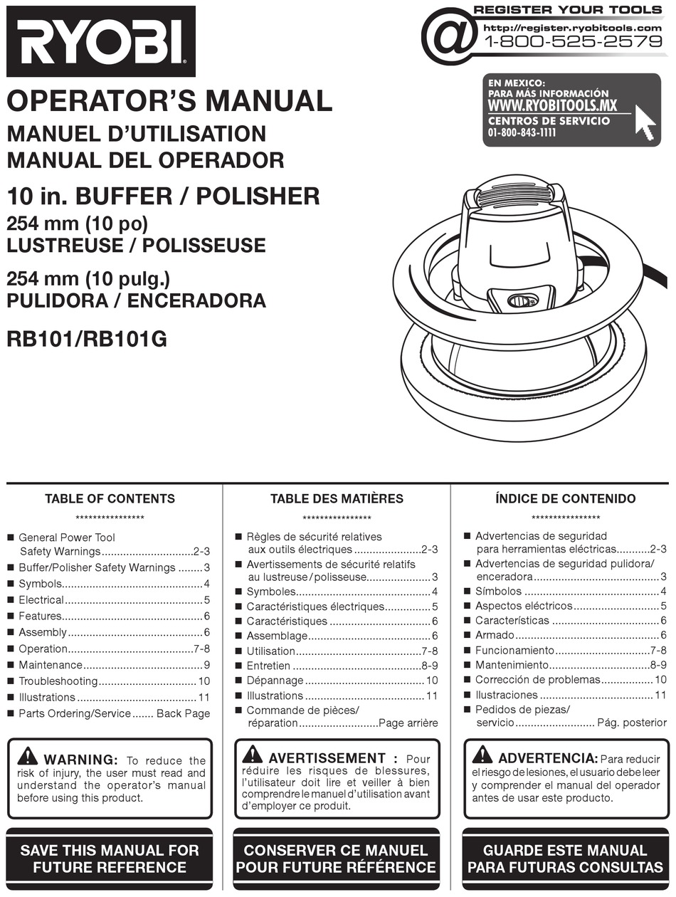 RYOBI RB101G OPERATOR'S MANUAL Pdf Download | ManualsLib