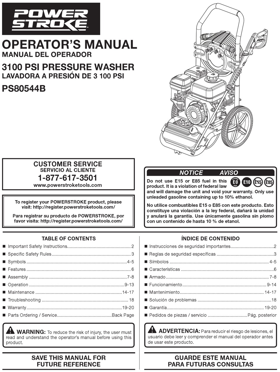 POWERSTROKE PS80544B OPERATOR'S MANUAL Pdf Download | ManualsLib