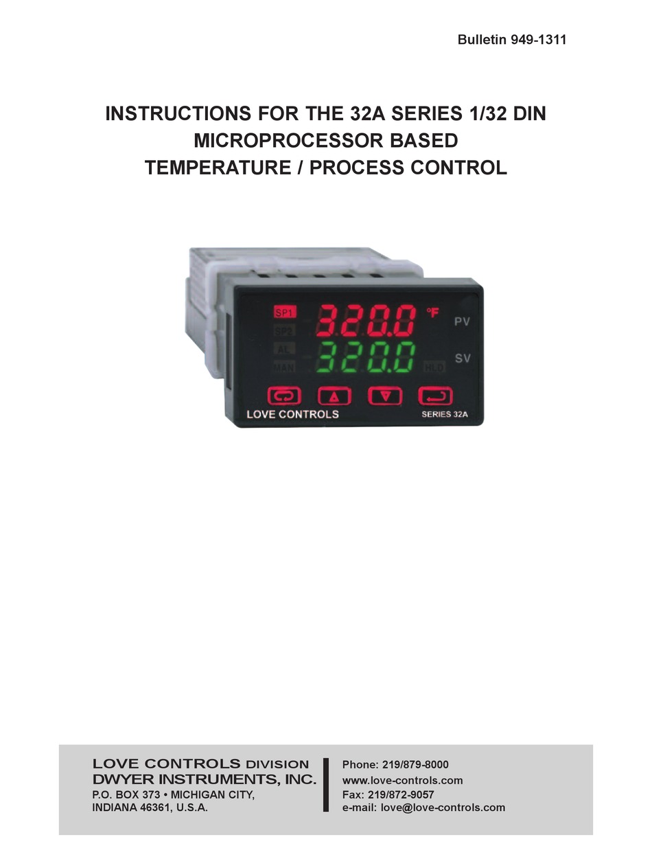 DWYER INSTRUMENTS LOVE CONTROLS 32A SERIES INSTRUCTIONS MANUAL Pdf Download | ManualsLib