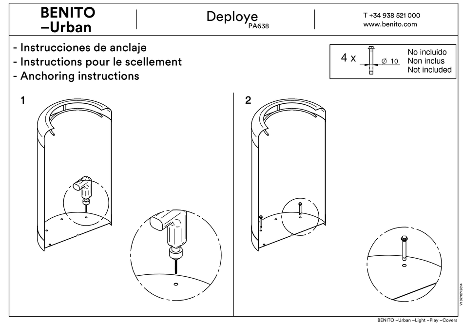 BENITO URBAN DEPLOYE PA638 ANCHORING INSTRUCTIONS Pdf Download | ManualsLib