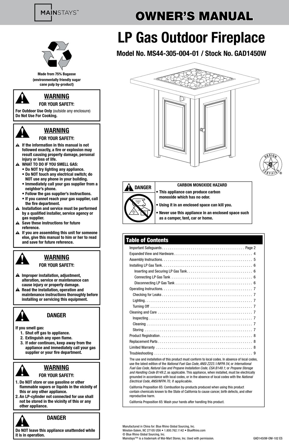 MAINSTAYS MS44-305-004-01 OWNER'S MANUAL Pdf Download | ManualsLib