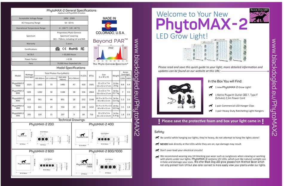 BLACK DOG LED PHYTOMAX-2 SERIES MANUAL Pdf Download | ManualsLib