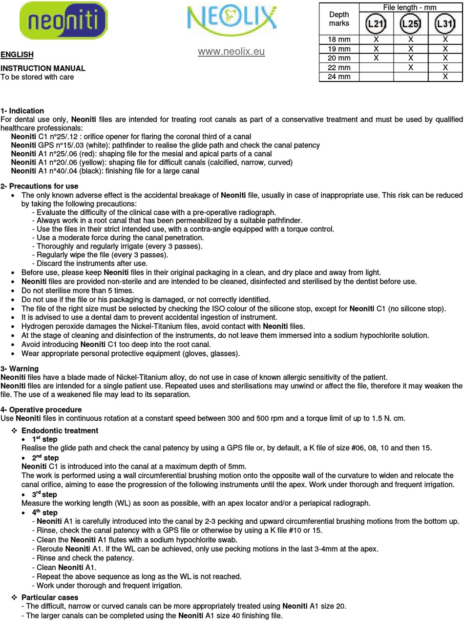NEOLIX NEONITI C1 N 25/.12 INSTRUCTION MANUAL Pdf Download | ManualsLib