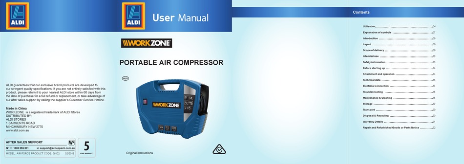 ALDI WORKZONE USER MANUAL Pdf Download | ManualsLib