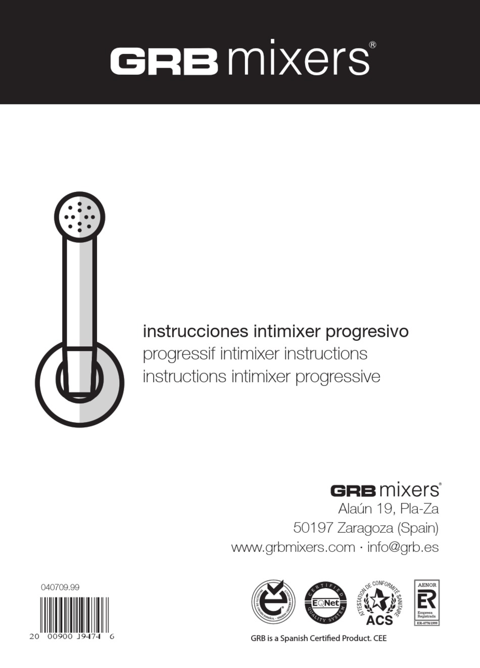 GRB MIXERS INTIMIXER PROGRESSIVE INSTRUCTIONS MANUAL Pdf Download | ManualsLib