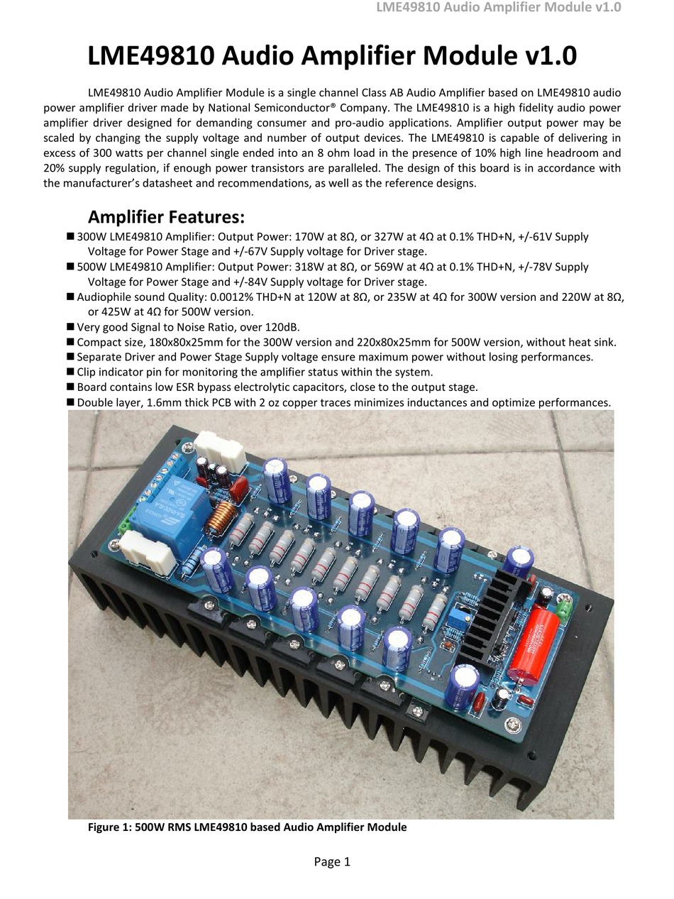 CONNEX ELECTRONIC LME49810 QUICK START MANUAL Pdf Download | ManualsLib