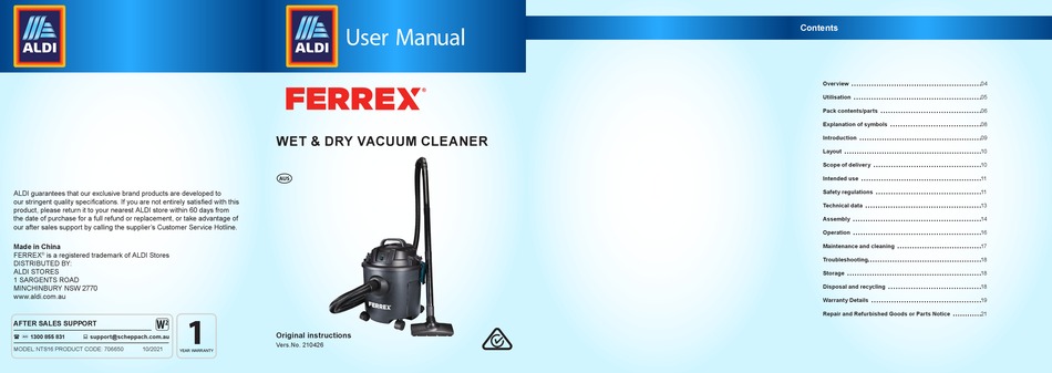 ALDI FERREX NTS16 USER MANUAL Pdf Download | ManualsLib
