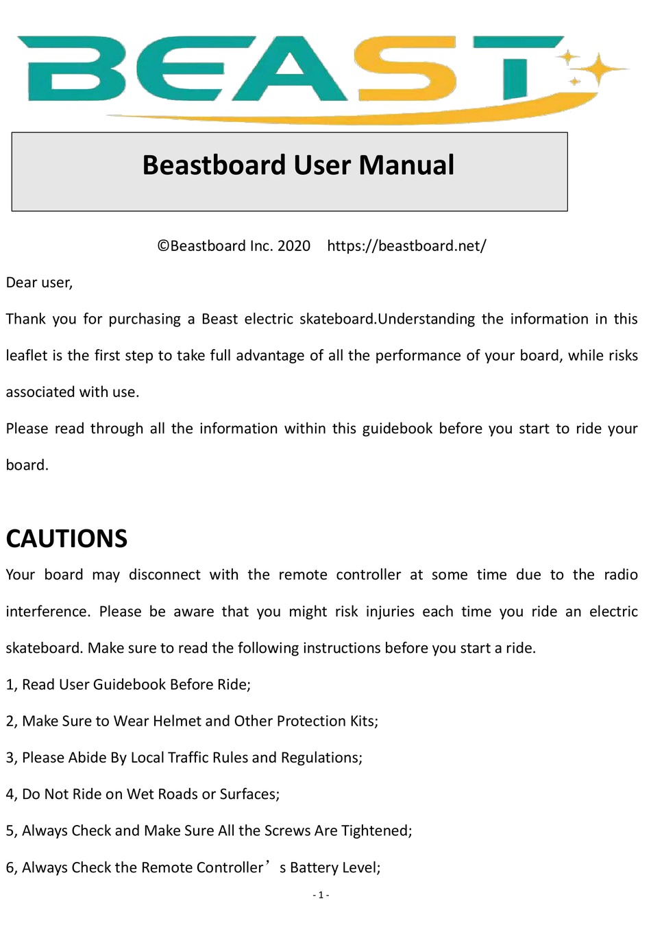 BESTBOARD BEAST USER MANUAL Pdf Download | ManualsLib