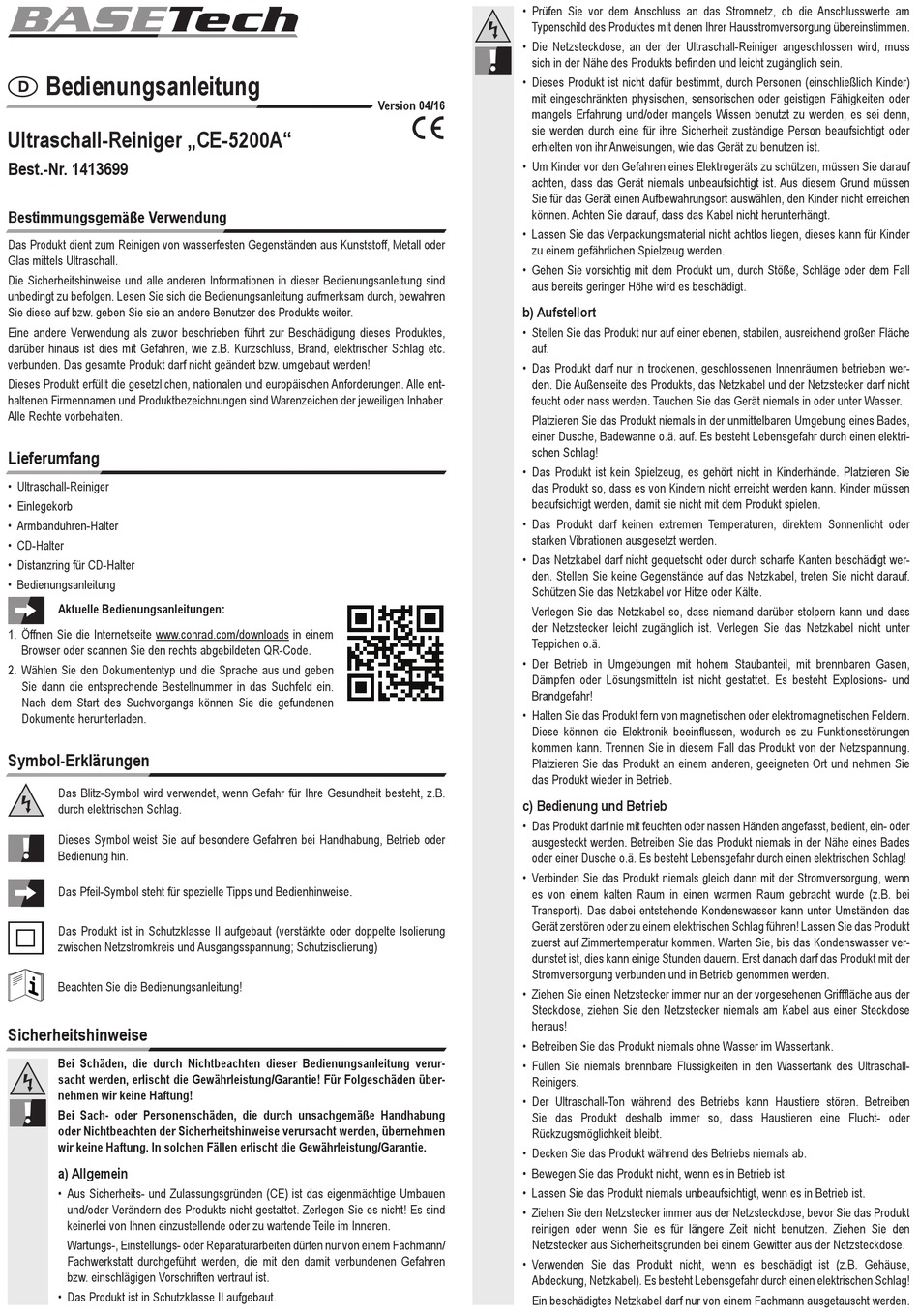 BASETECH CE-5200A OPERATING INSTRUCTIONS MANUAL Pdf Download | ManualsLib