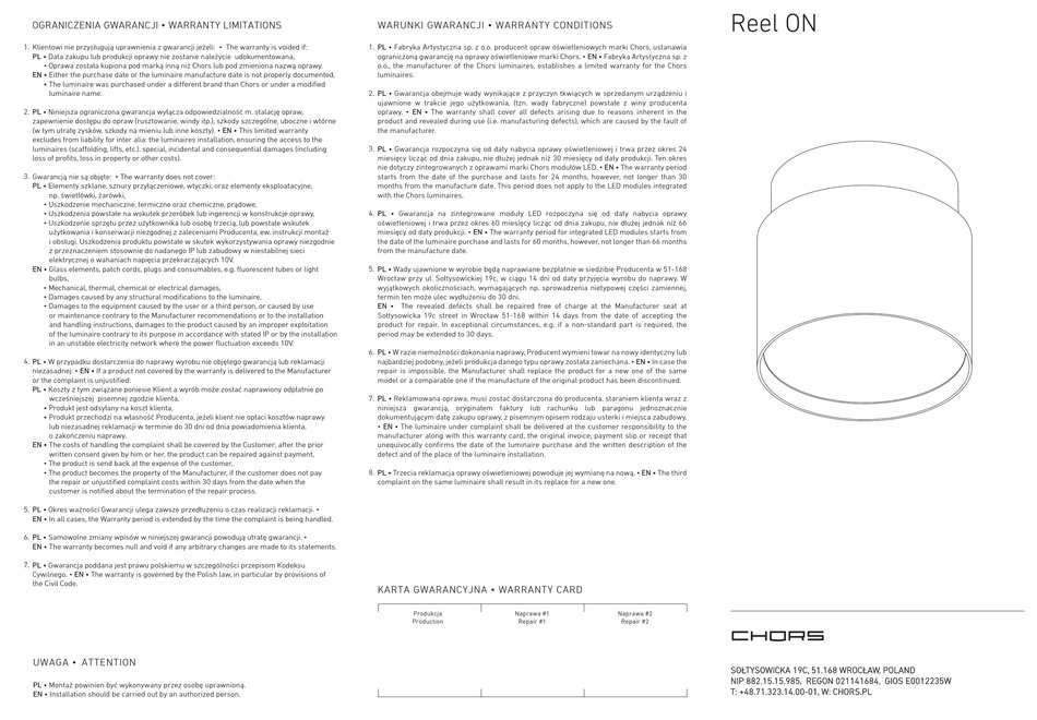 CHORS REEL ON ASSEMBLY INSTRUCTIONS Pdf Download | ManualsLib
