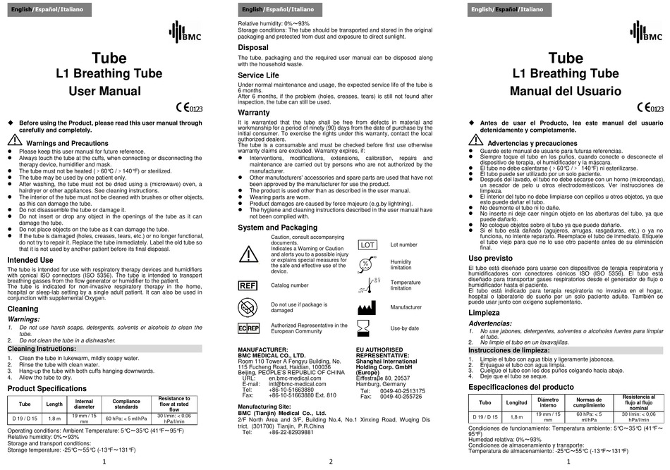 BMC TUBE L1 USER MANUAL Pdf Download | ManualsLib