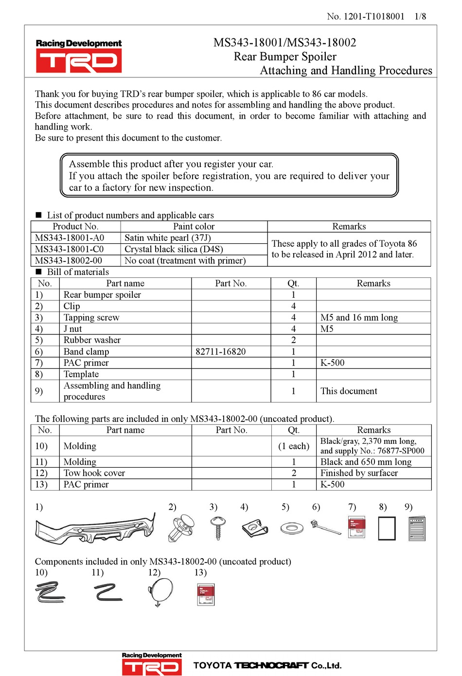 TRD MS343-18001 MANUAL Pdf Download | ManualsLib