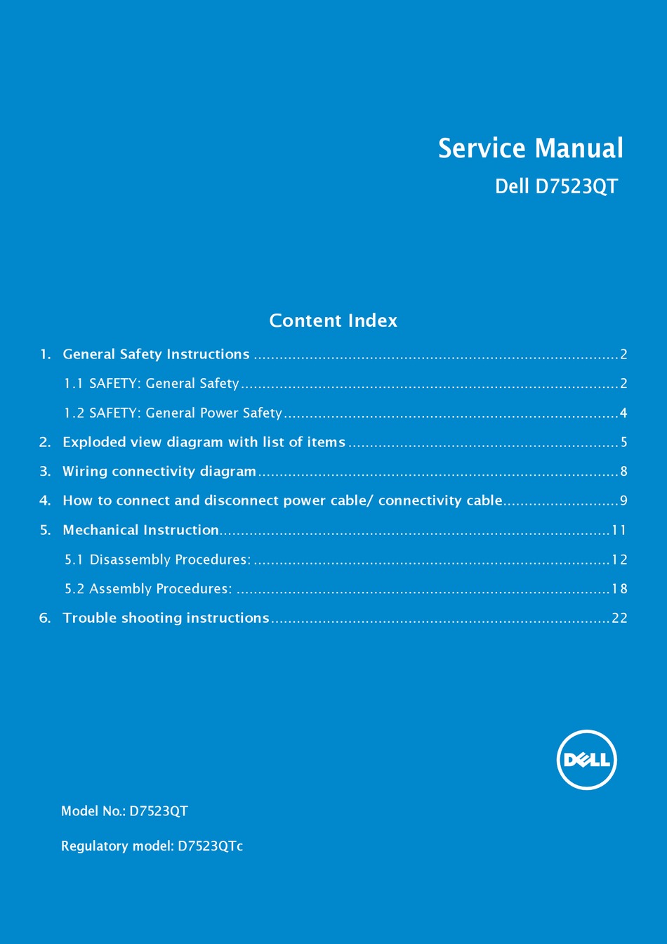 DELL D7523QTC SERVICE MANUAL Pdf Download | ManualsLib