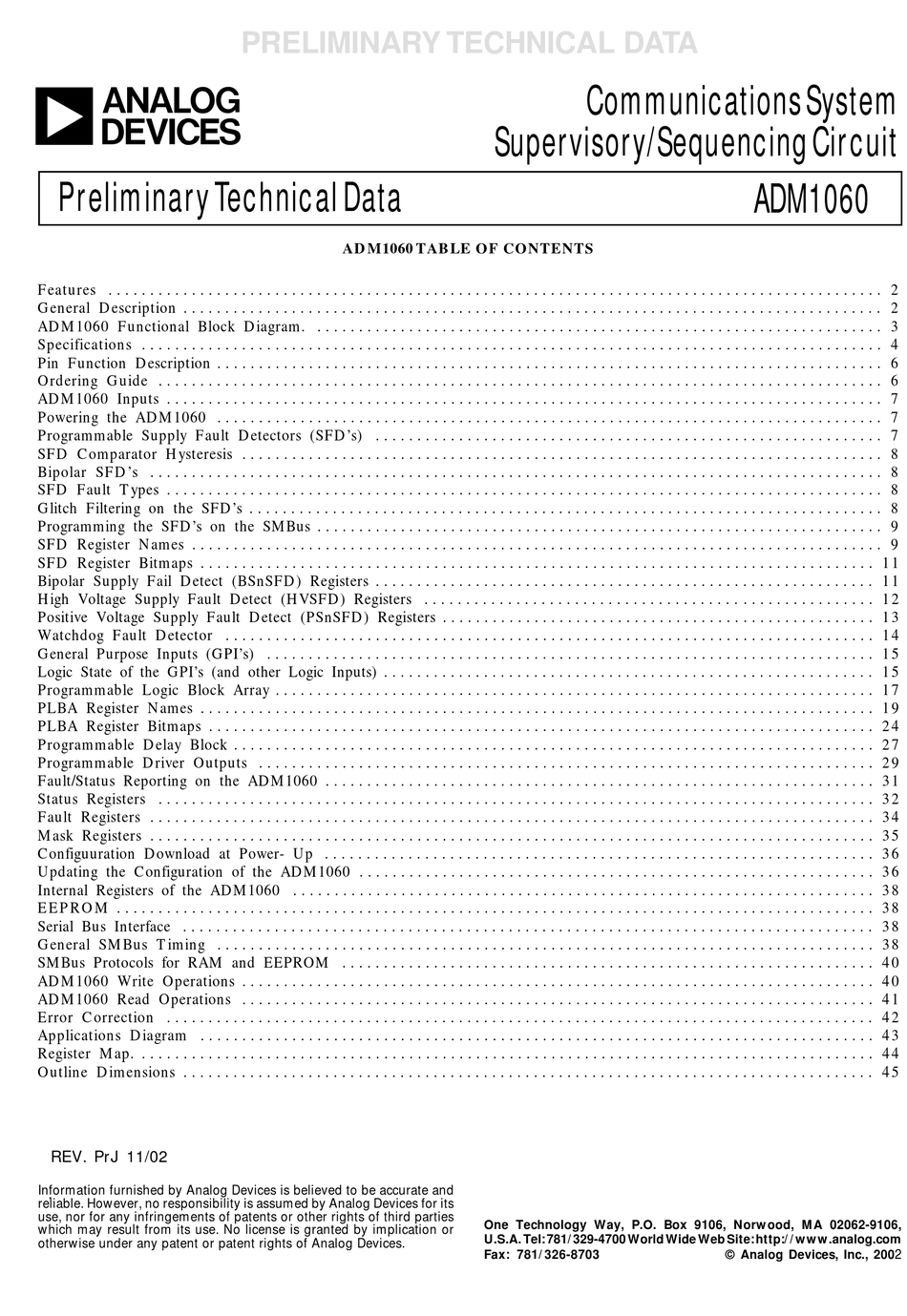 ANALOG DEVICES ADM1060 MANUAL Pdf Download | ManualsLib